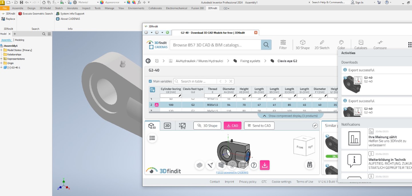 3Dfindit direkt im CAD-System: Blitzschnell zu CAD Modellen