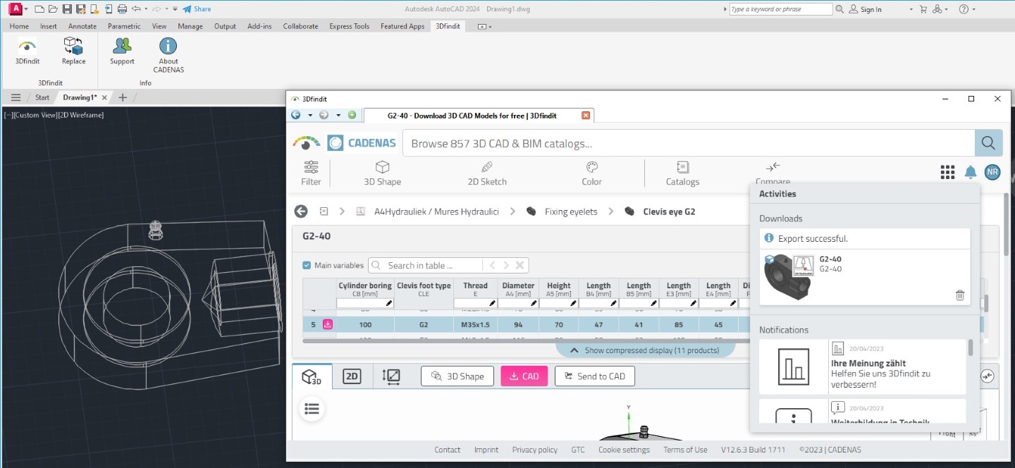 3Dfindit direkt im CAD-System: Blitzschnell zu CAD Modellen