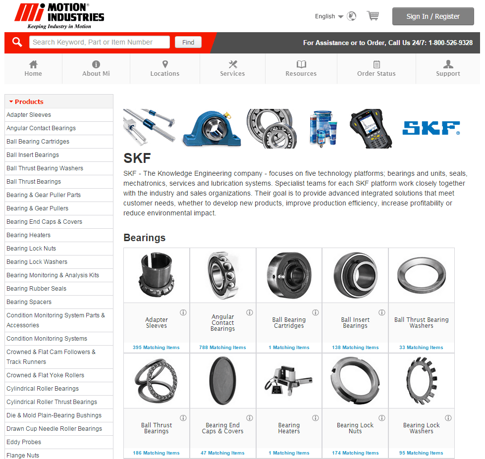 SKF 3D CAD models have an impact on the website of Motion Industries ...