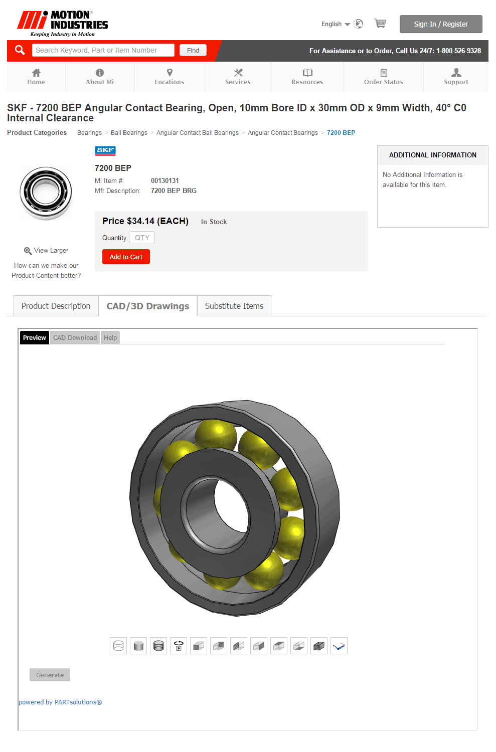 SKF 3D CAD Models Impacts Motion Industries Distributor Website
